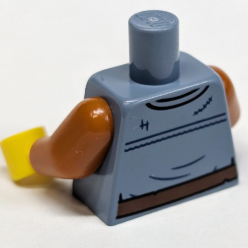 LEGO PART 973c41h01pr7094 Torso, Tunic, Tan laces, Reddish Brown Belt ...