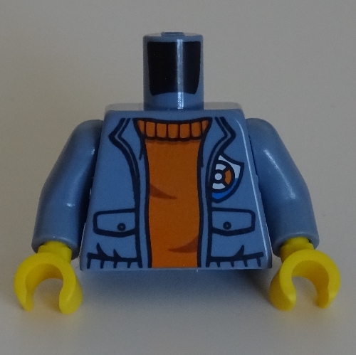 LEGO PART 973c24h01pr3786 Torso Jacket, Open over Orange Sweater ...