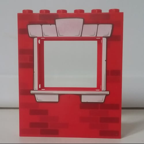 LEGO PART 15627pr0006 Panel 1 x 6 x 6 with Window with Bricks and White ...