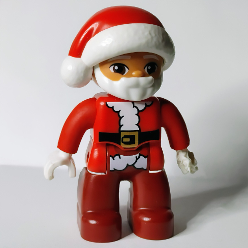 LEGO PART 1643 Duplo Figure with Santa Hat and Beard White, Dark Red ...