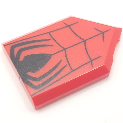 LEGO PART 22385pr9965 Tile Special 2 x 3 Pentagonal with Black Spider ...