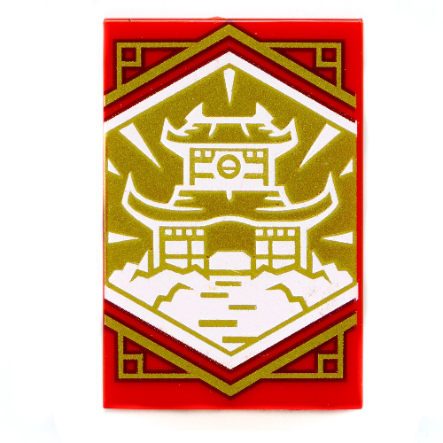LEGO PART 26603pr9994 Tile 2 x 3 with Golden Ninjago Flag print ...