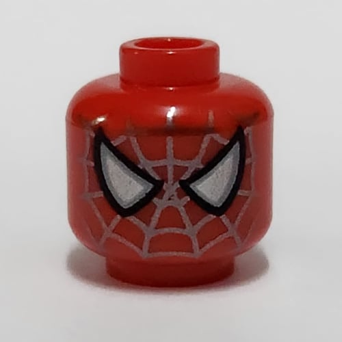 LEGO PART 28621pr4135 Minifig Head Spider-Man, Silver Webs, Black/White ...