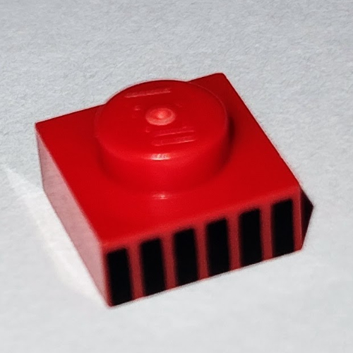 LEGO PART 3024pr0029 Plate 1 x 1 with Black Stripes / Grill print ...