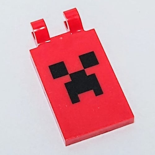LEGO PART 30350bpr0001 Tile Special 2 x 3 with 2 Clips with Minecraft ...