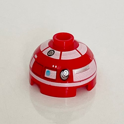 LEGO PART 30367cpr0002 Brick Round 2 x 2 Dome Top with White Print (R3 ...