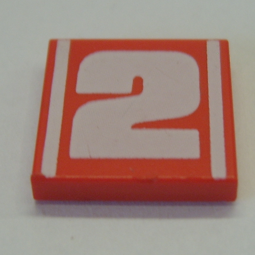 LEGO PART 3068bpr0080 Tile 2 x 2 with White Bold "2" Print ...