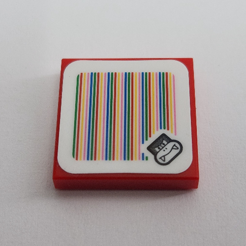 LEGO PART 3068bpr9741 Tile 2 x 2 with Boom Boom and Barcode Print ...