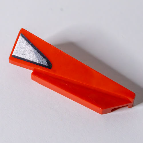 LEGO PART 3389pr0001 Wedge Sloped 1 x 5 x 1 1/3 Right with Silver/Black ...