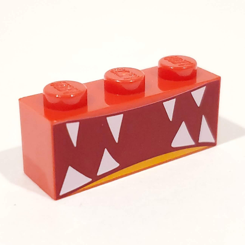 LEGO PART 3622pr0008 Brick 1 x 3 with Unikitty Angry, Teeth Print ...