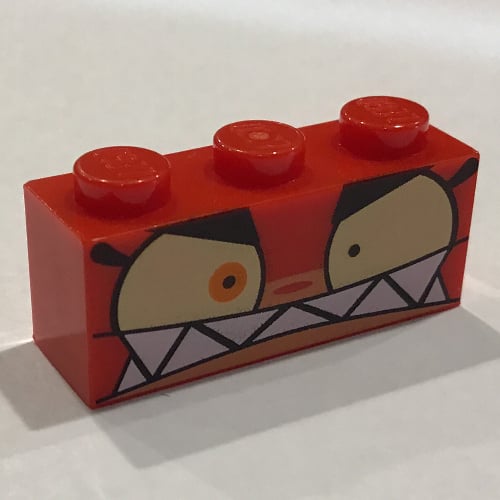 LEGO PART 3622pr0029 Brick 1 x 3 with Unikitty Angry, Big Mouth, Sharp ...