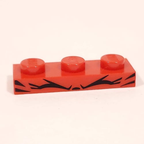 LEGO PART 3623pr0008 Plate 1 x 3 with 2 Black Eyelashes, Closed Eyes ...