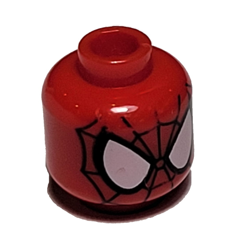 LEGO PART 3626cpr0966 Minifig Head Spider-Man, Large White Eyes, Black ...