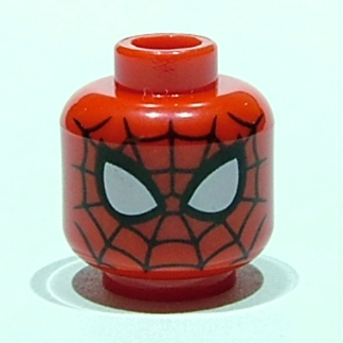 LEGO PART 3626cpr3359 Minifig Head Spider-Man, Large White Eyes, Black ...