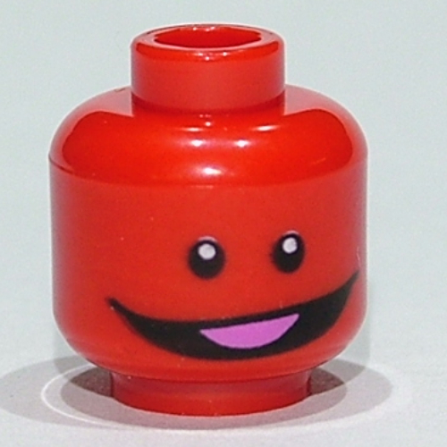 LEGO PART 3626cpr3657 Minifig Head, Black Eyes, Wide Open Mouth, Tongue ...