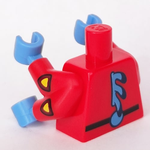 LEGO PART 38877c00pr6560 Torso Black Belt, Dark Red/Yellow Symbol Print ...