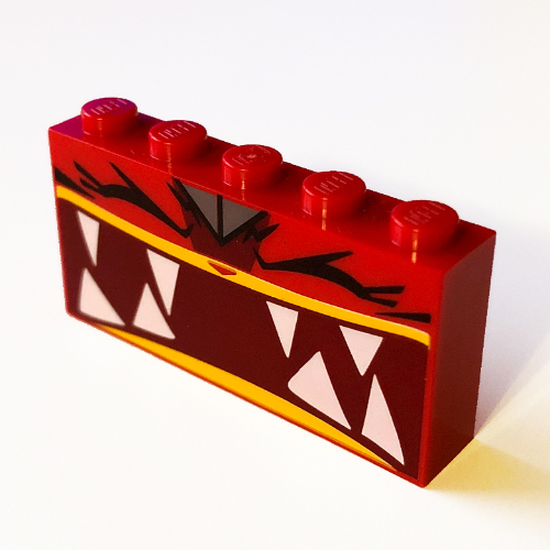 LEGO PART 39268pr0002 Brick 1 x 5 x 2 with Angry Unikitty, Sharp Teeth ...