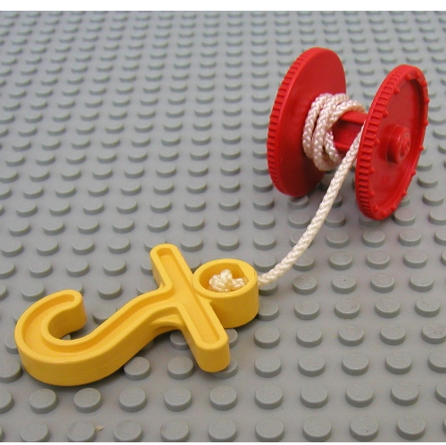 LEGO PART 4653c02 Duplo Winch Drum, Yellow Hook Short with Cross Bar ...