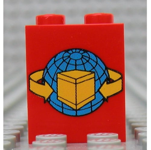 LEGO PART 4864apr0010 Panel 1 x 2 x 2 with Box and Arrows and Globe ...