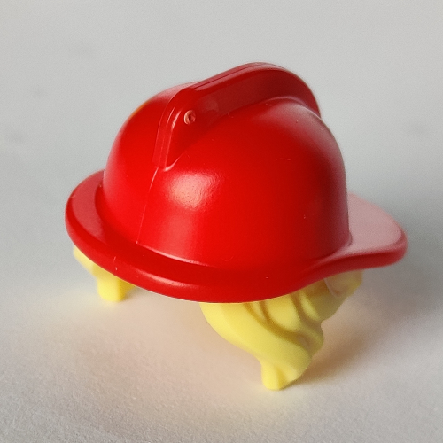 LEGO PART 53117pat0001 Hair and Helmet, Fire, Long Bright Light Yellow ...