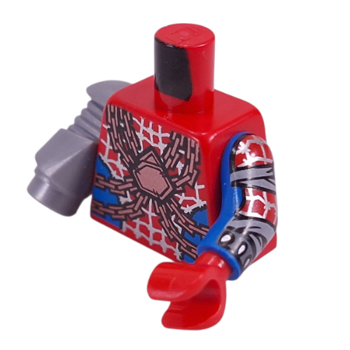 LEGO PART 63208pr0001 Torso, Blue Left Arm, Red Hand, Flat Silver ...