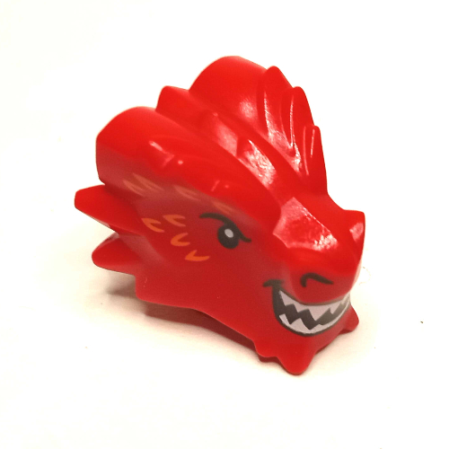 LEGO PART 77194pr0001 Minifig Head Special, Metal Dragon with White ...