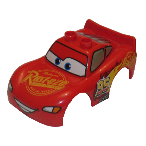 LEGO PART 88765pr0004 Duplo Car Body 2 Top Studs and Spoiler with ...