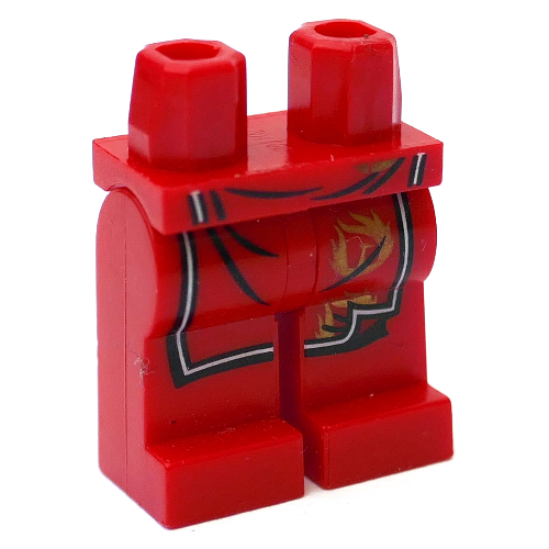 LEGO PART 970c22pr0203 Hips and Red Legs with Ninja Robes and Gold ...