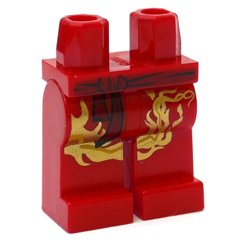 LEGO PART 970c22pr0220 Hips and Red Legs with Red Belt and Gold Dragon ...
