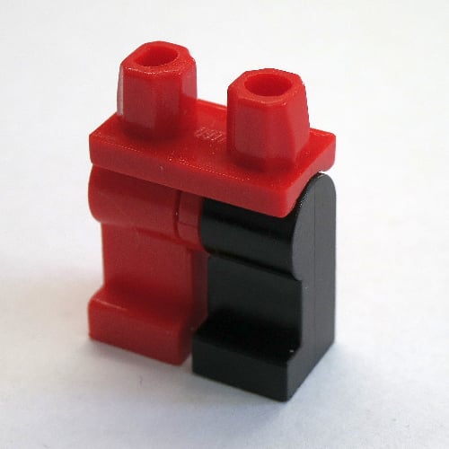 LEGO PART 970l03r22 Hips and Black Left Leg, Red Right Leg [Plain ...