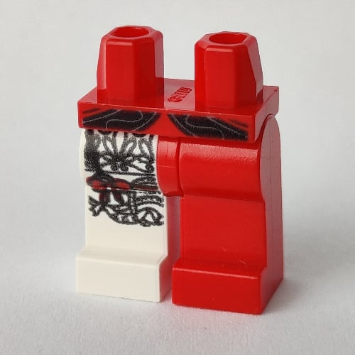 LEGO PART 970l22r27pr0504 Hips and Red Left Leg, White Right Leg with ...