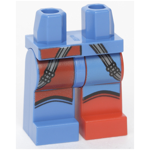 LEGO PART 970l22r28pr0001 Hips and Red Left Leg, Blue Right Leg with ...