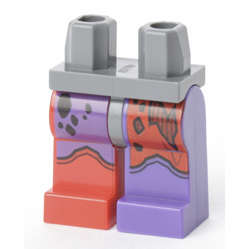 LEGO PART 970l09r22pr0944 Hips and Dark Purple Left Leg, Red Right Leg ...