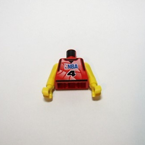 LEGO PART 973b01pr0157 Torso Basketball Jersey, NBA Logo and '4' Print ...