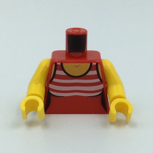 LEGO PART 973c01h01pr3876 Torso Swimsuit with 5 White Stripes Print ...