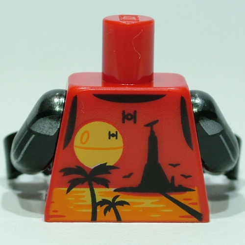 LEGO PART 973c03h03pr5990 Torso Vest, Palm Trees, Sunset, Death Star as ...