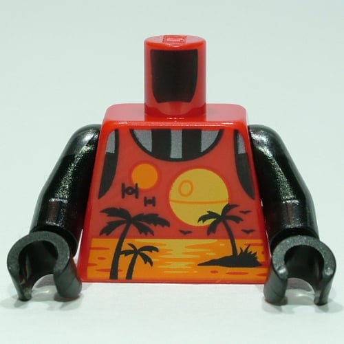 LEGO PART 973c03h03pr5990 Torso Vest, Palm Trees, Sunset, Death Star as ...
