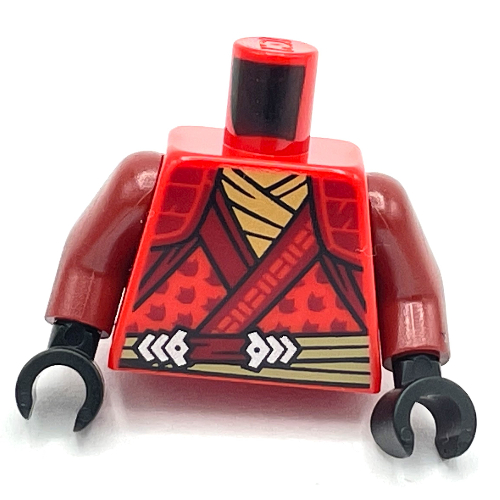 LEGO PART 973c10h03pr0005 Torso Robe, Dark Red Trim, Tan Belt print ...