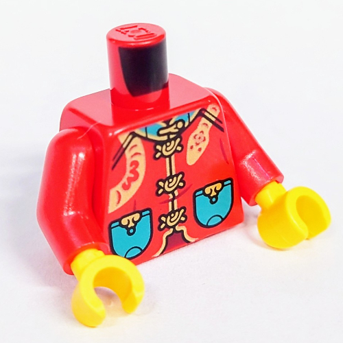 LEGO PART 973c22h01pr0026 Torso, Tang Jacket, Gold Knots, Dark ...
