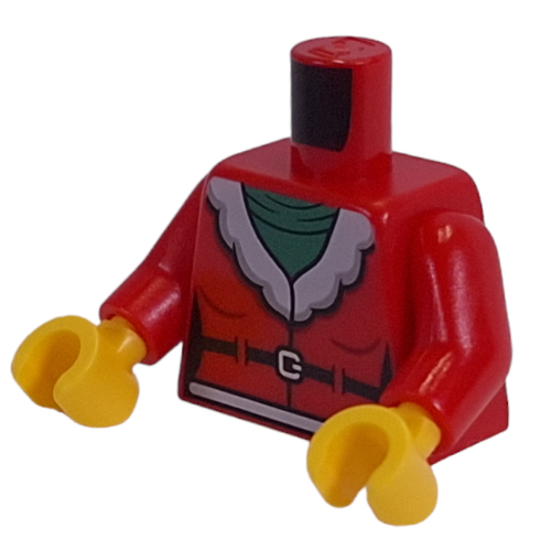 LEGO PART 973c22h01pr6628 Torso, Red Santa Suit, White Fur, Bright ...