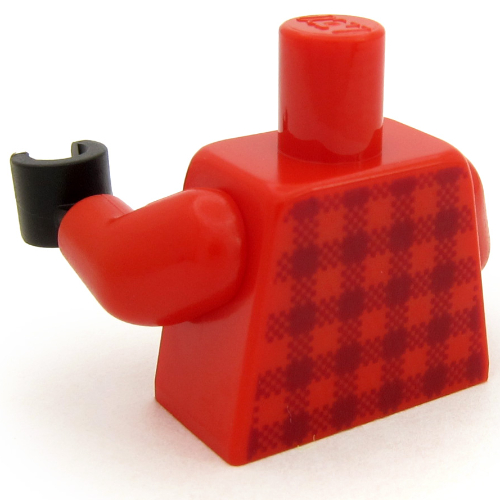LEGO PART 973c22h03pr3283 Torso Plaid Flannel Shirt, Open Front over T ...