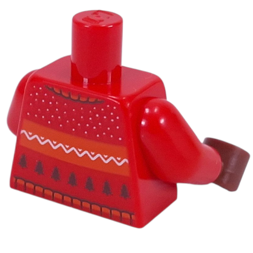 LEGO PART 973c22h19pr0001 Torso, Christmas Sweater, Medium Nougat Owl ...