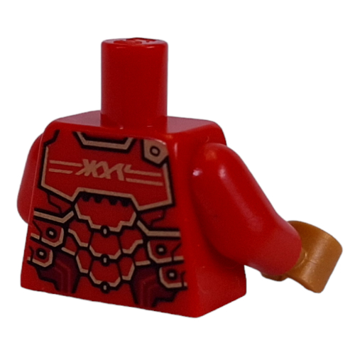 LEGO PART 973c22h21pr0001 Torso, Gold Asian Symbol, Gold/Dark Red Armor ...