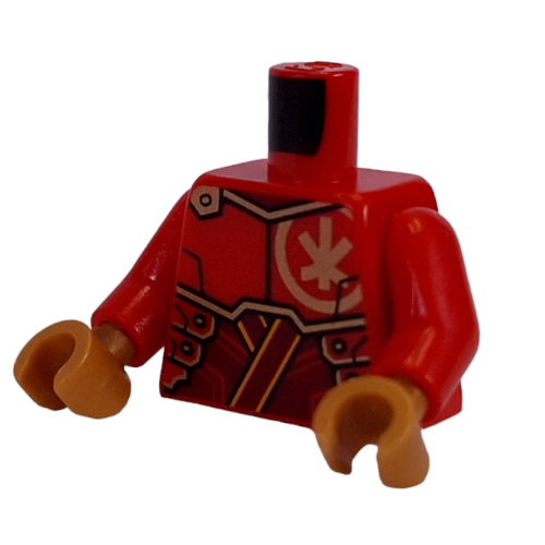 LEGO PART 973c22h21pr0001 Torso, Gold Asian Symbol, Gold/Dark Red Armor ...