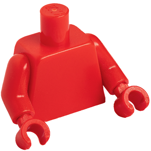 LEGO PART 973c22h22 Torso, Red Arms and Hands [Plain] | Rebrickable ...