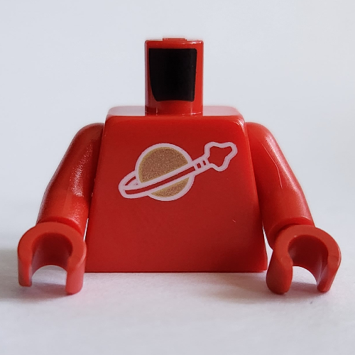 LEGO PART 973c22h22pr6067 Torso Classic Space Logo print, Red Arms and ...