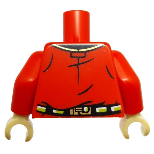 LEGO PART 973c22h26pr6082 Torso Tunic, Black and Gold Trim, Gold Horse ...