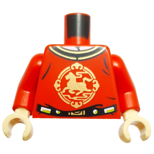 LEGO PART 973c22h26pr6082 Torso Tunic, Black and Gold Trim, Gold Horse ...