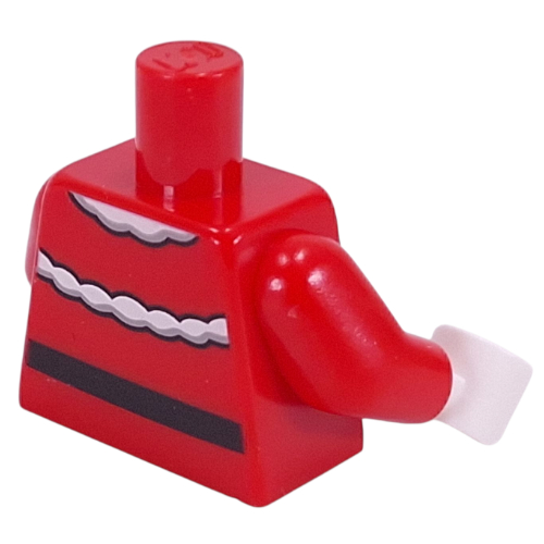 LEGO PART 973c22h27pr0004 Torso, White Furls, Collar print, Red Arms ...