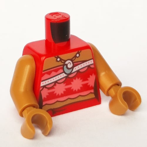 LEGO PART 973c23h23pr6574 Torso, Dress, Bright Pink Decorations, White ...